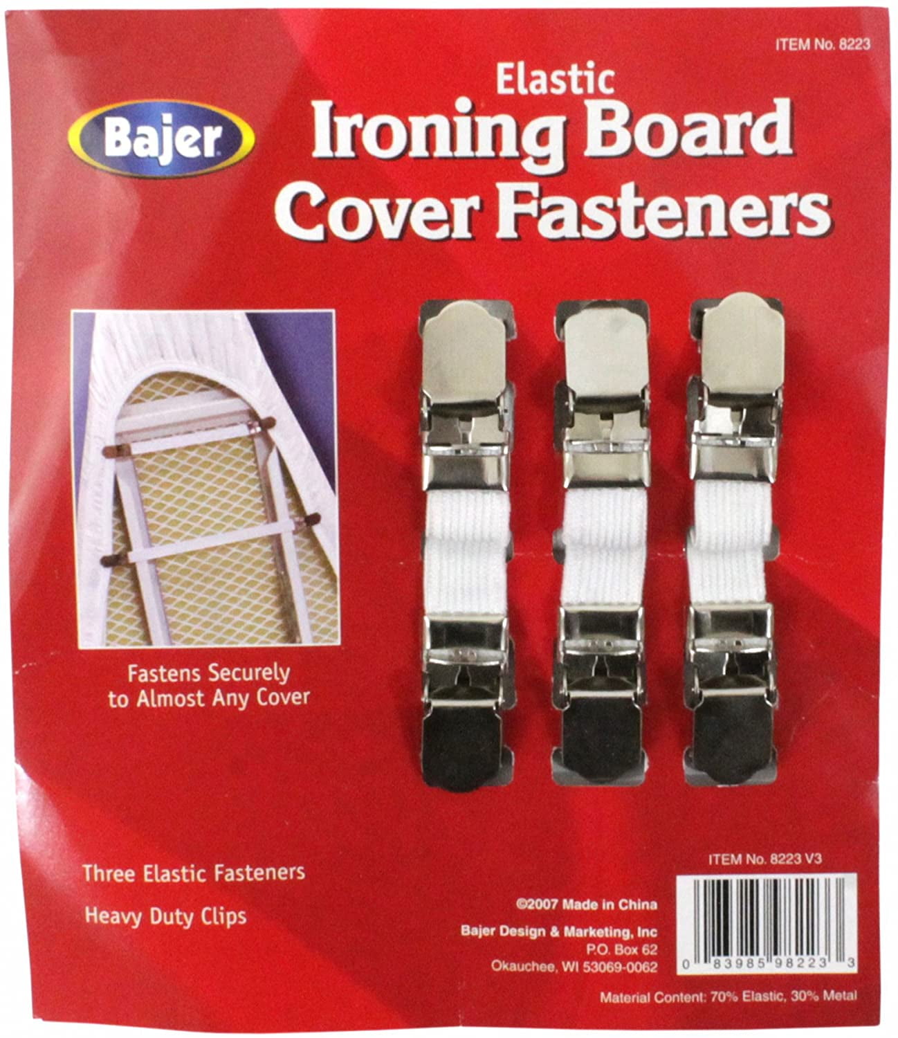 BAJER Elastic Ironing Board Fasteners - 3-Piece Set - Walmart.com