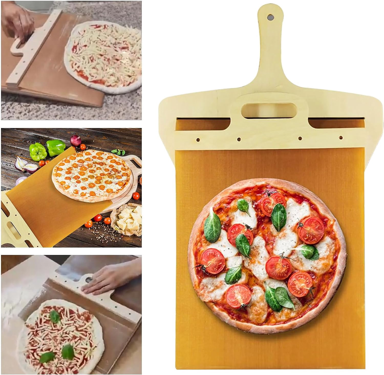 BAJYOJI Sliding Pizza Peel, The Pizza Peel That Transfers Pizza, Pizza ...