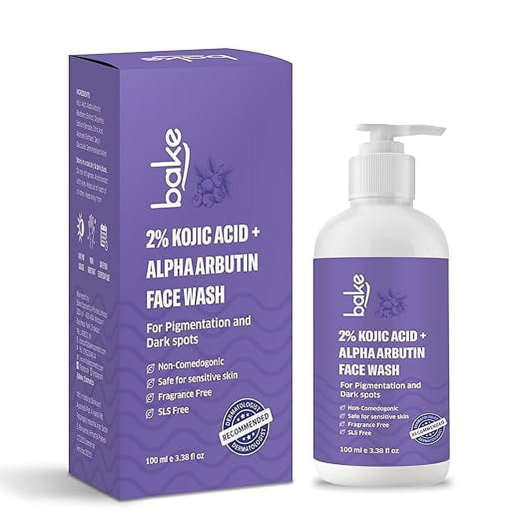 BAKE 2% Kojic Acid Face Wash with Alpha Arbutin for Pigmentation, Dark ...