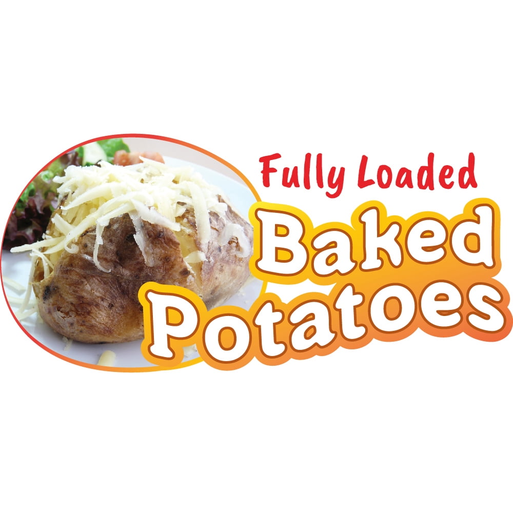 BAKED POTATOES 16" Concession Decal sign cart trailer stand sticker ...