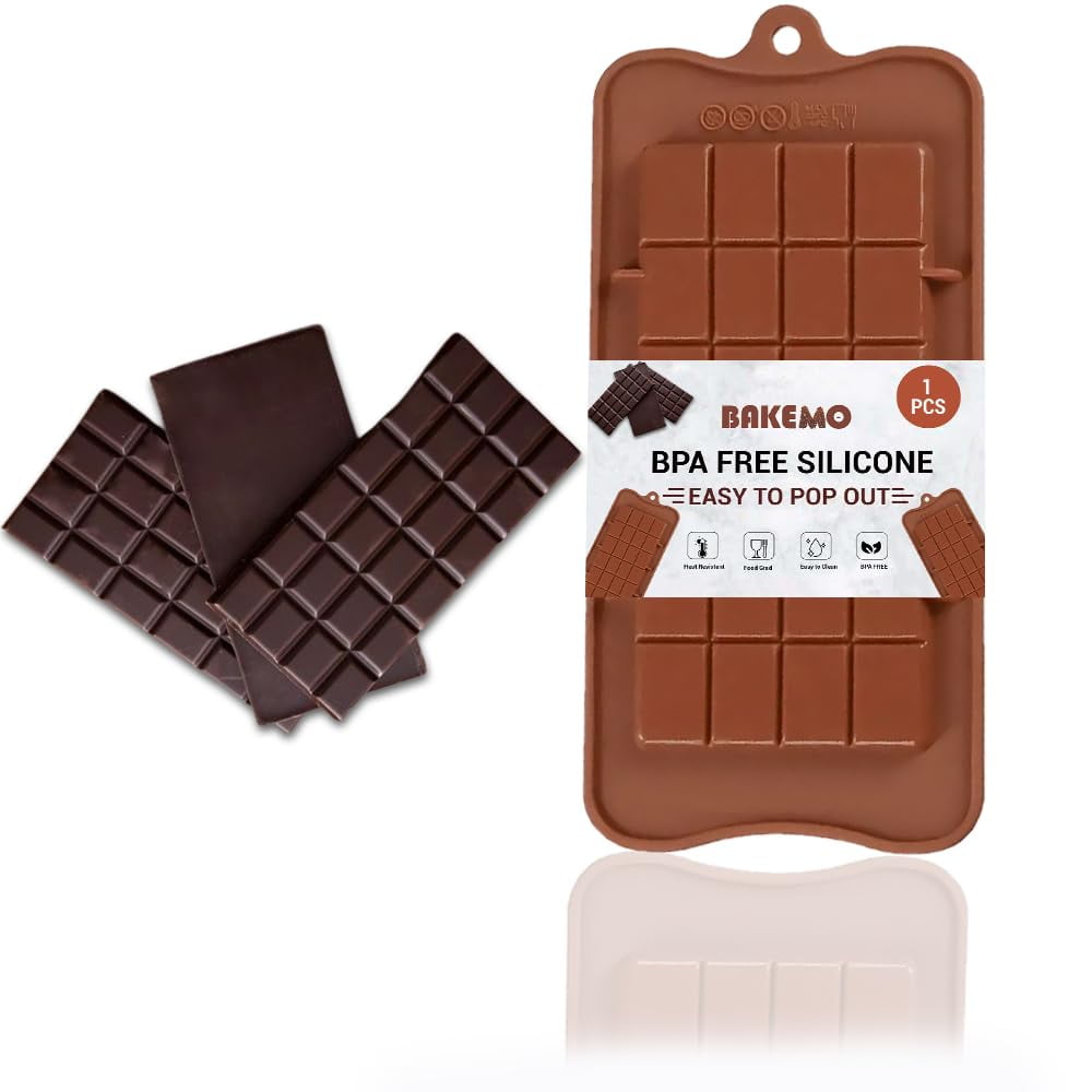 BAKEMO 24 Cavity Silicone Chocolate Mould Dairy Milk Chocolate Bar Mold ...