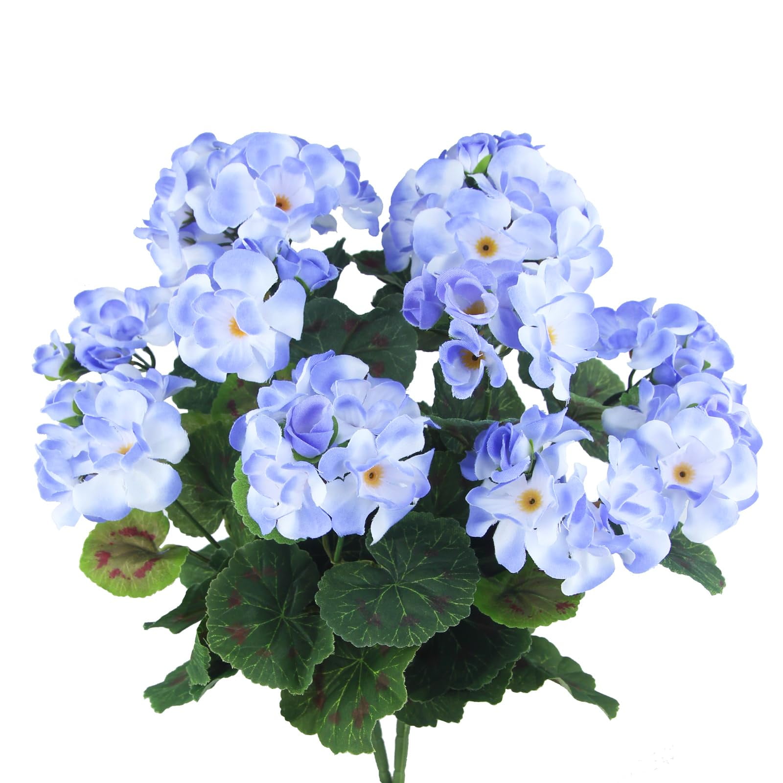 BAKIBO 2 Pcs Artificial Geraniums Outdoor Silk Flowers Light Purple ...