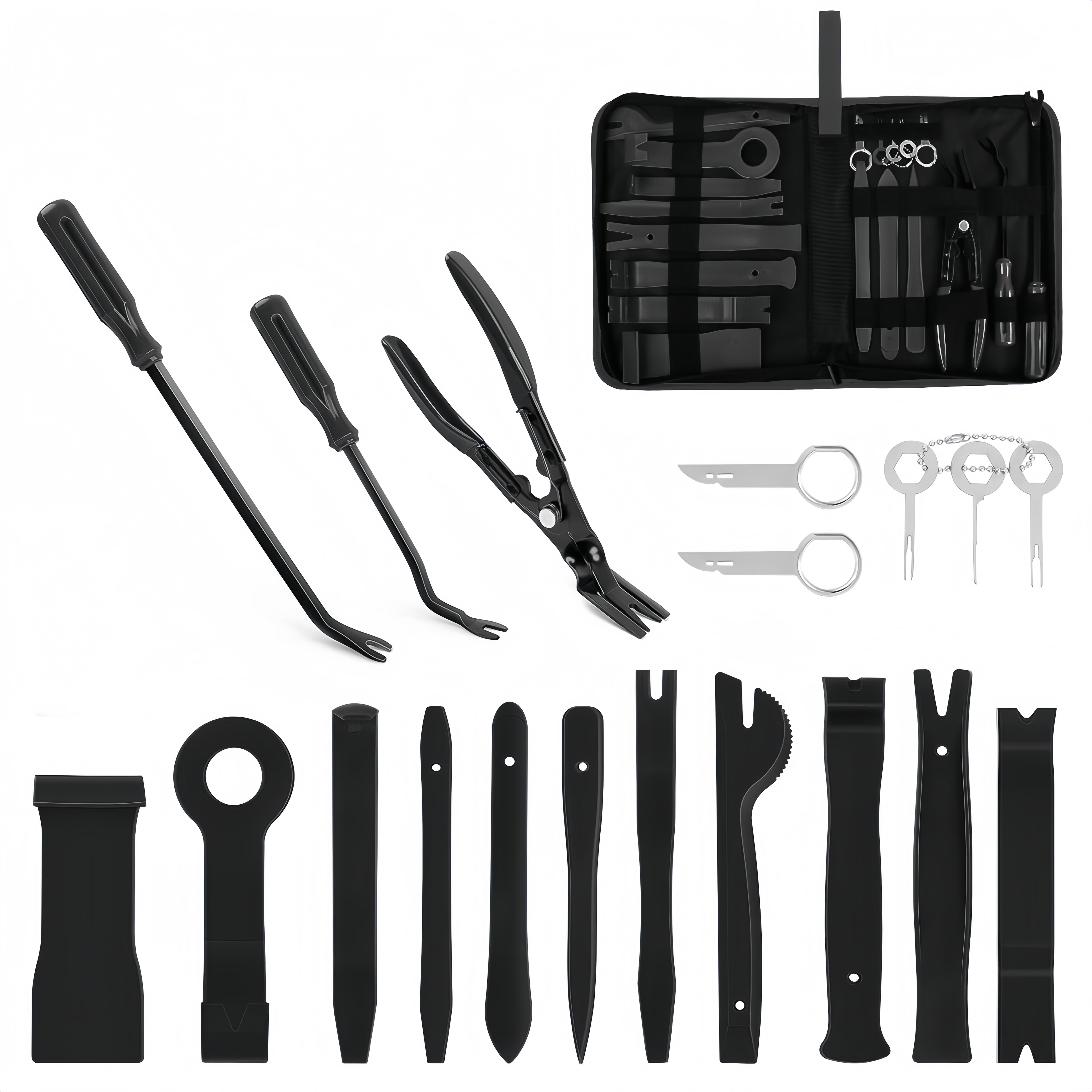 BAKIBO Auto Trim Removal Tool Kit, 19 Pcs No Scratch Pry Tool Set for Car Panel and Dashboard ...