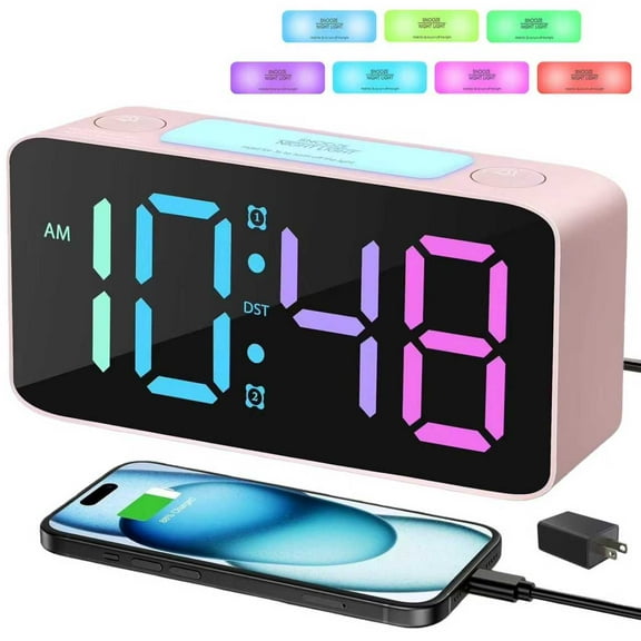 Super Loud Alarm Clock for Heavy Sleepers Adults, Digital Clock with ...