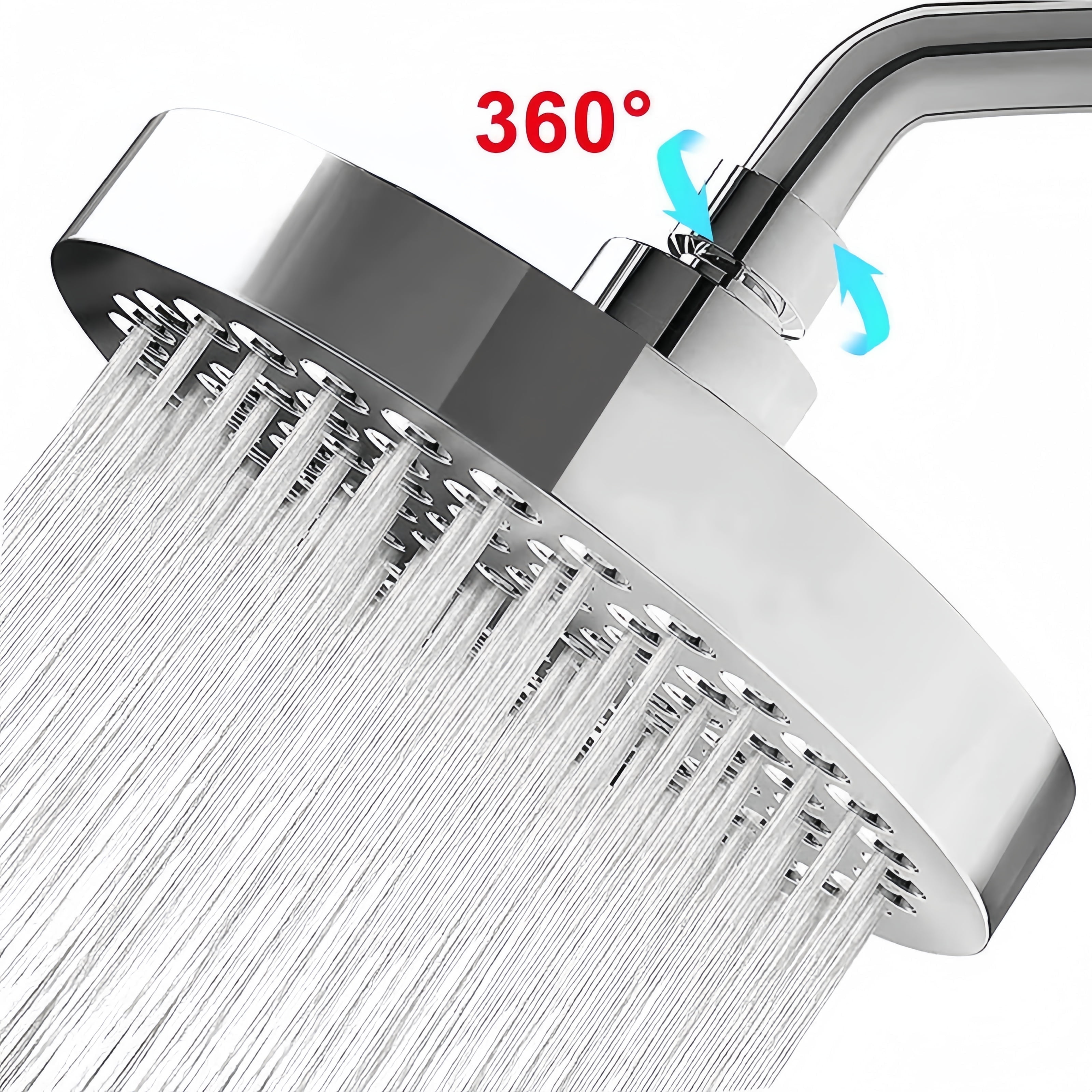 BAKIBO High Pressure Shower Head, 6" Luxury Modern Showerhead ...