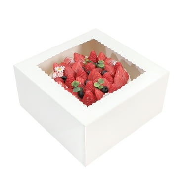 [25 Pack] 12x8x2.25” White Bakery Box - Holds 6 Donuts , Auto-Popup ...