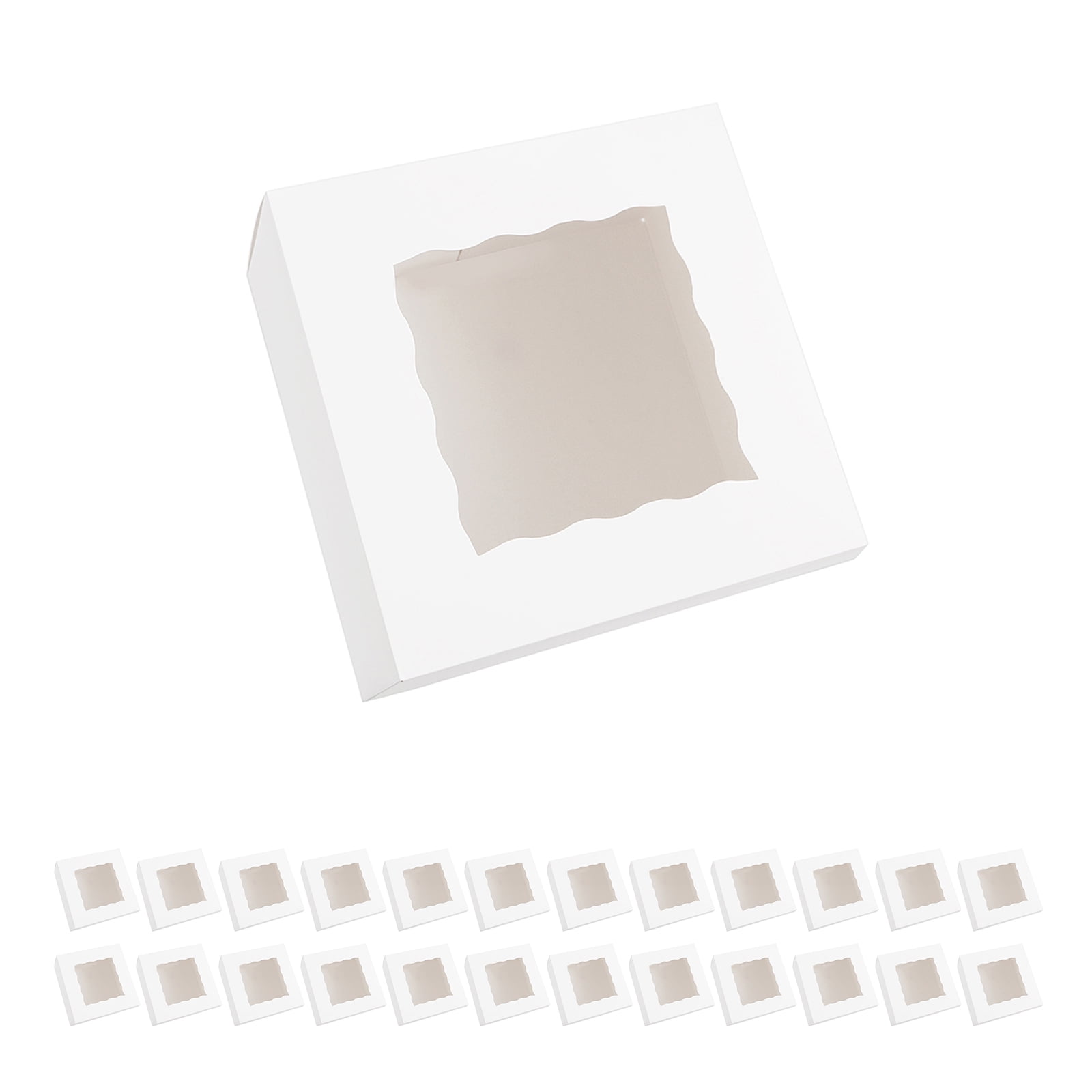 BAKIPACK 25 White Bakery Boxes 6x6x4 inches, Cookies Boxes, Cake Boxes ...