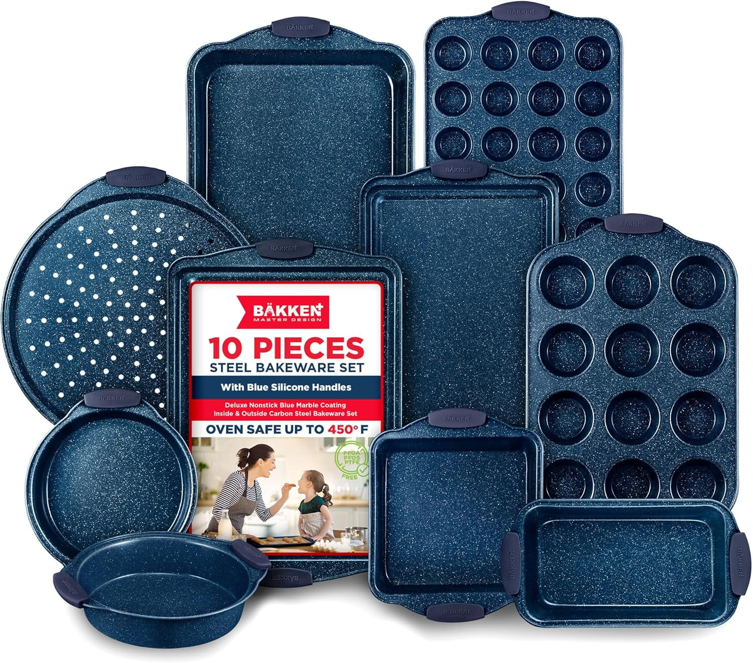 Bakken- Swiss Kitchen Baking Pan Set - Nonstick Coating, Carbon Steel ...