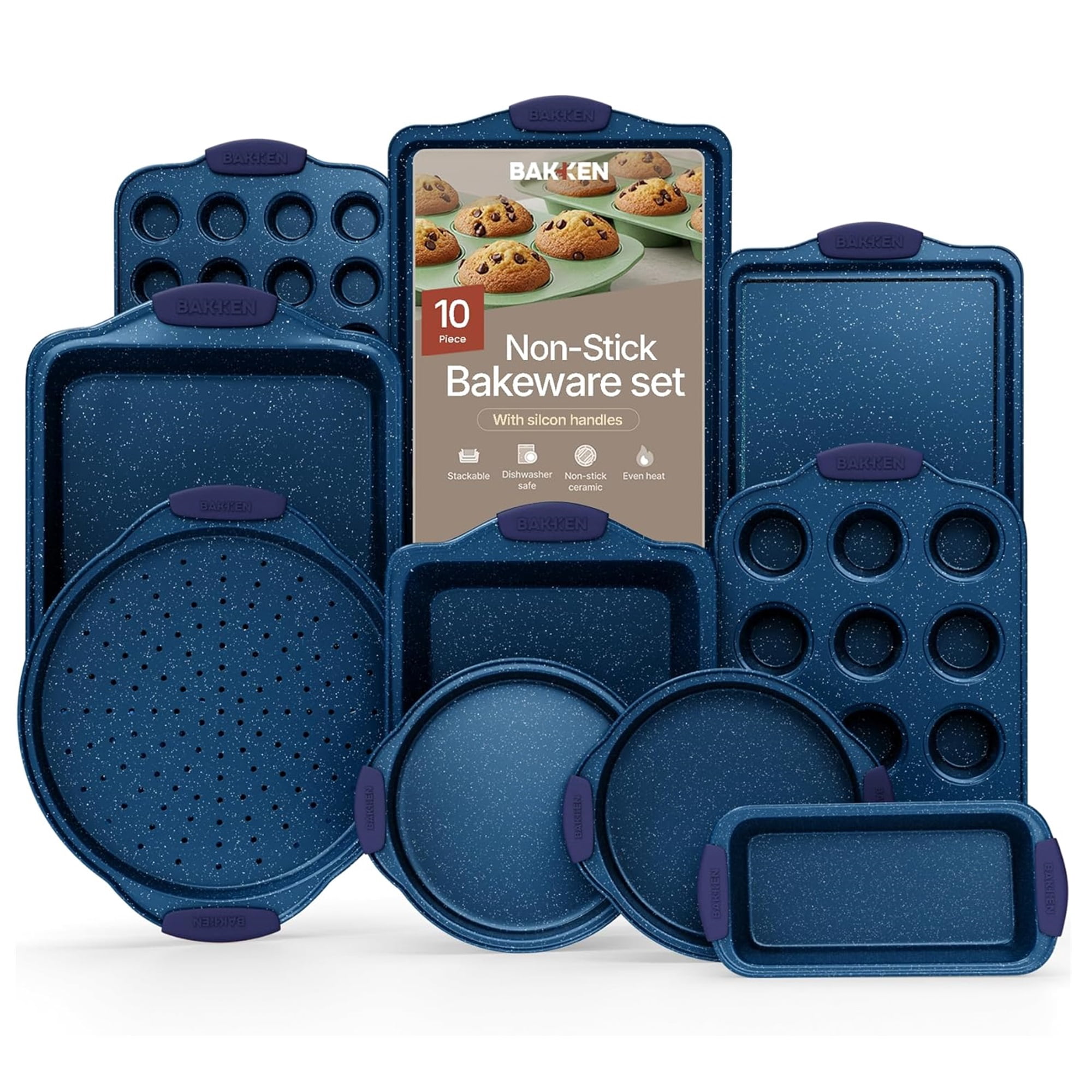 Bakken- Swiss Kitchen Baking Pan Set - Nonstick Coating, Carbon Steel ...