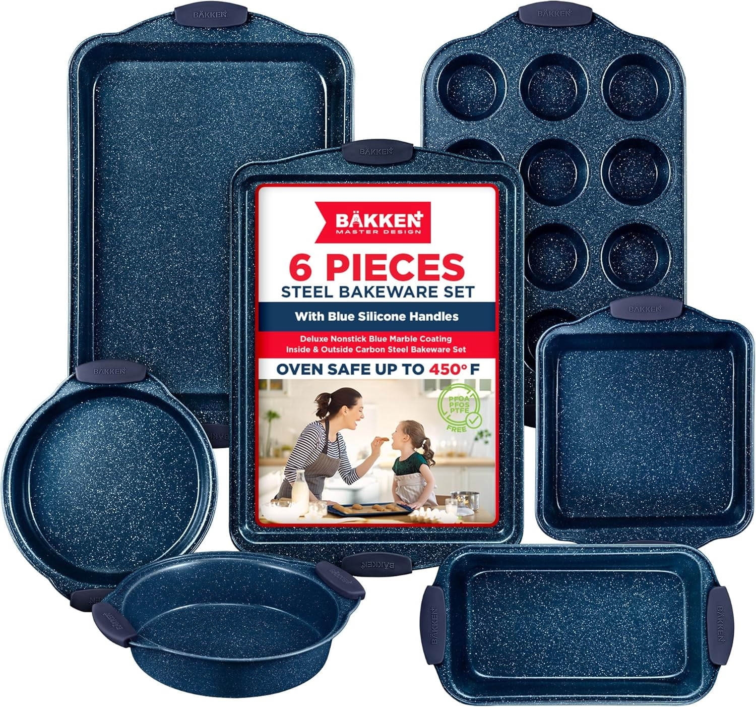 BAKKEN 6-Pc Baking Pan Set - Nonstick Coating - Oven Safe - Walmart.com