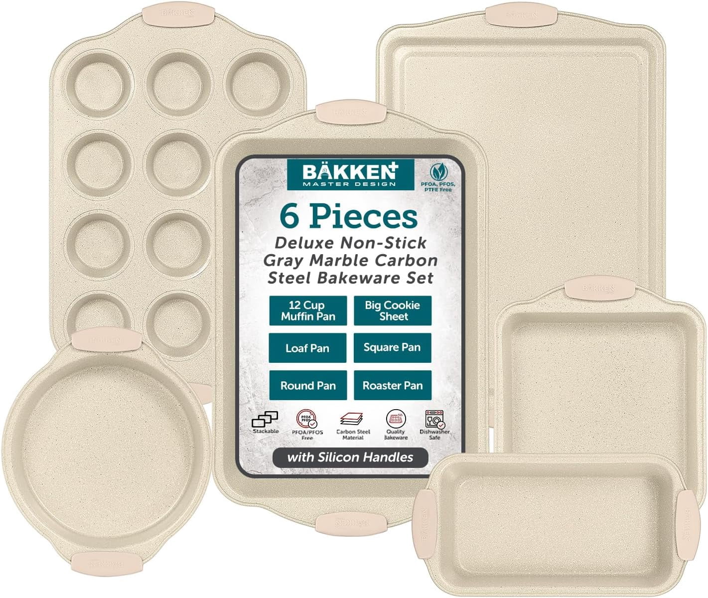 Bakken-Swiss 6-Piece Deluxe Nonstick Baking Pan Set - Professional ...