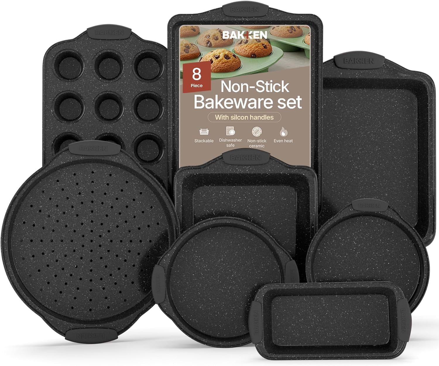 Bakken- Swiss 8-Piece Kitchen Oven Baking Pans Set - Deluxe Nonstick ...