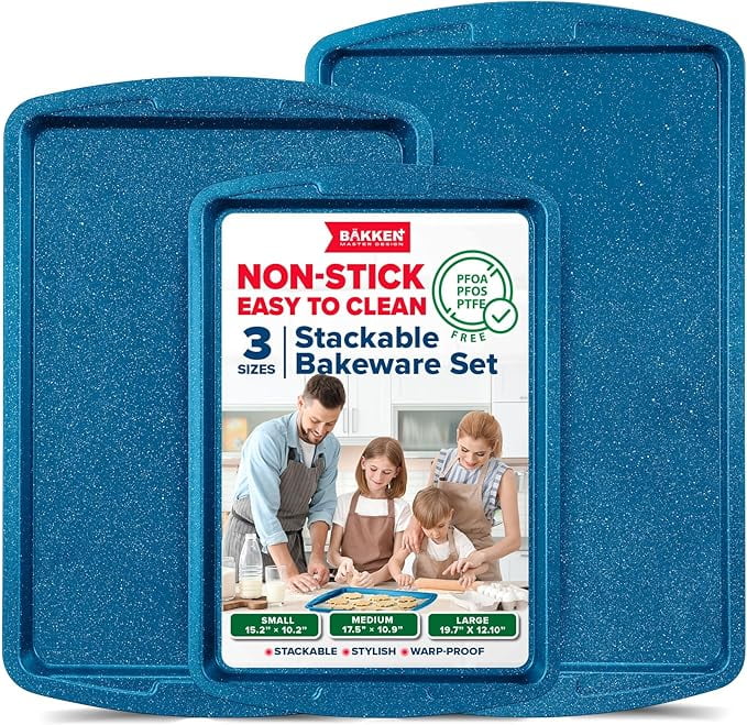 BAKKEN Kitchen Baking Pan Set - Nonstick Coating, Commercial Grade ...