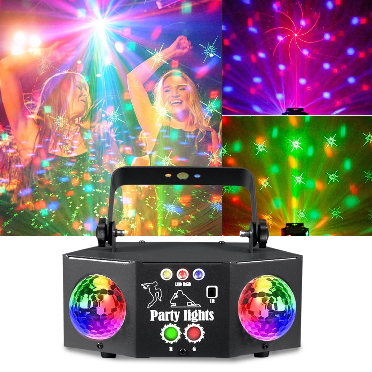 BAKOD Double Magic Disco Ball Light – Sound Activated LED Party Light ...