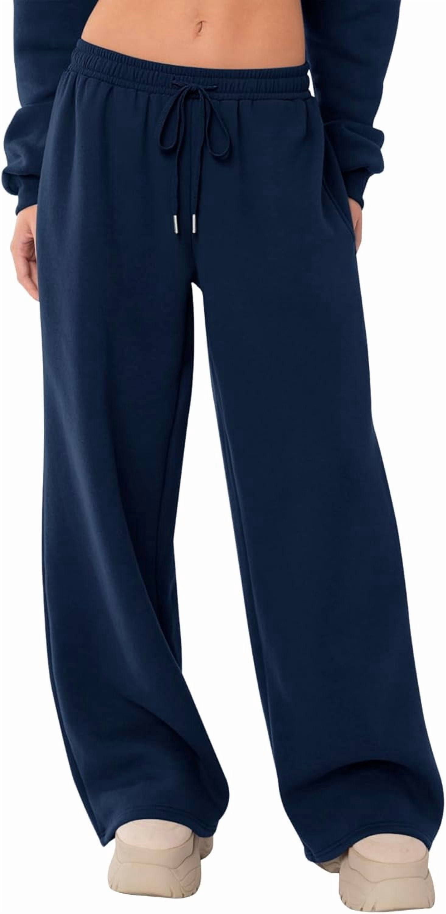 BAKREP Women's Sweatpants Wide Leg Elastic Loose Relaxed Sweat Pants ...