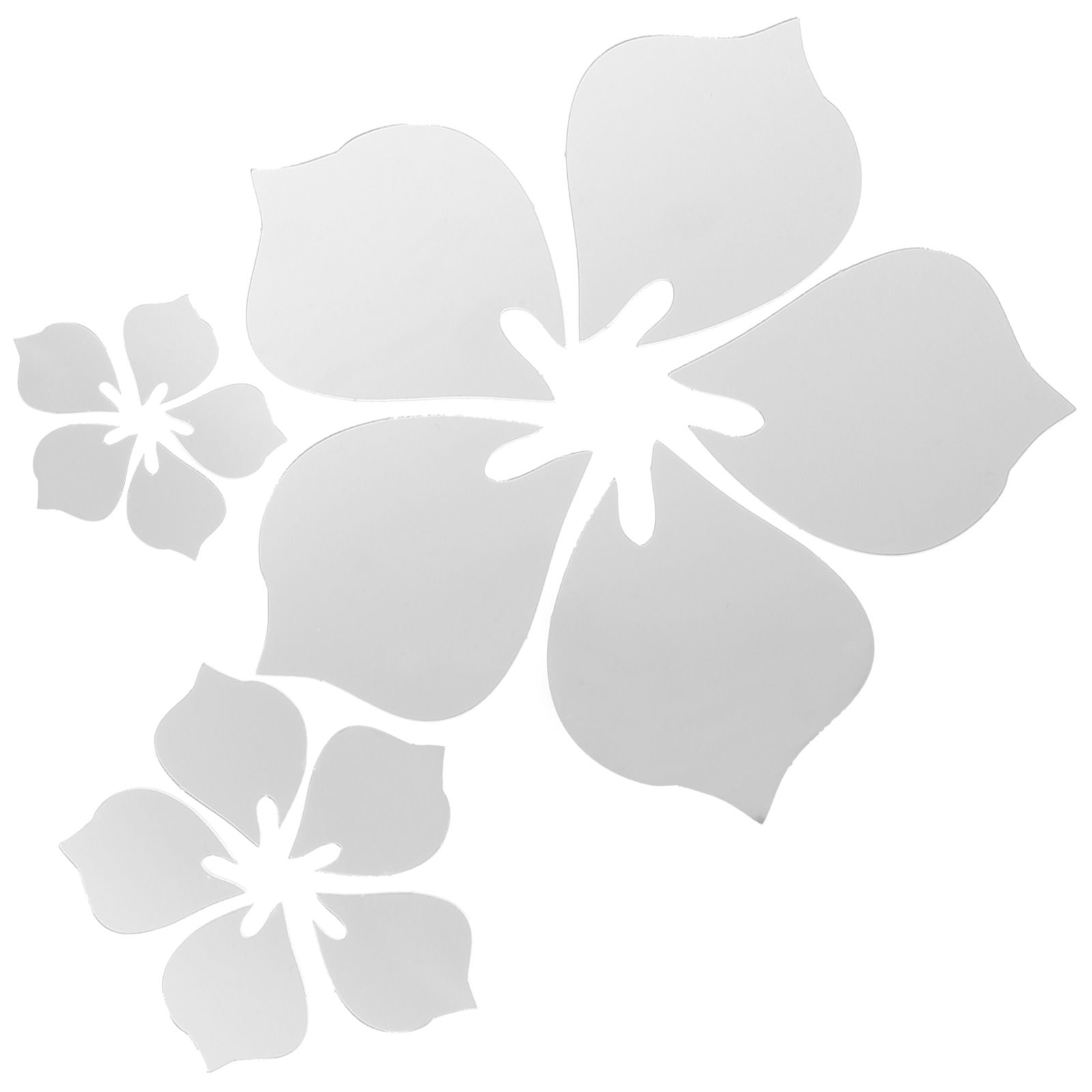 BALAHAPY 1 Set Flower Wall Decals Acrylic Mirror Floral Wall Stickers ...