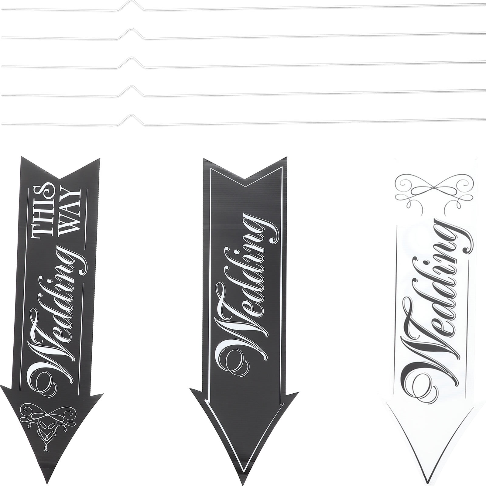 BALAHAPY 1 Set Wedding Direction Signs for Road with Arrow Shape 56X18 ...
