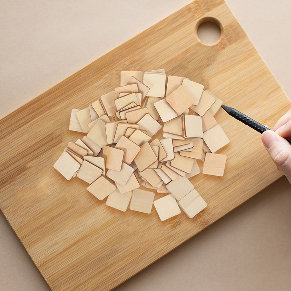 BALAHAPY 100Pcs Wood Working Square for School Art Classes Beige ...