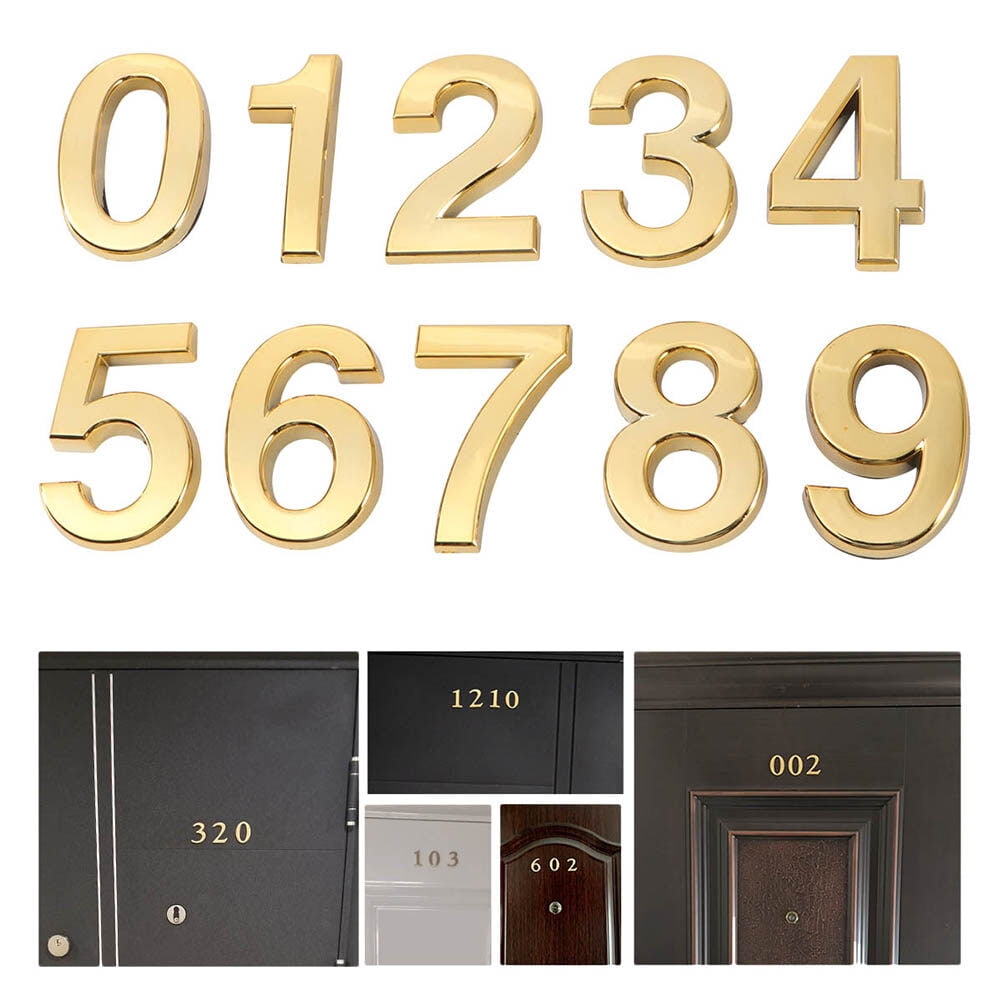 BALAHAPY 10Pcs 7x4.8x0.8in Aluminum House Number Sticker Plate for ...