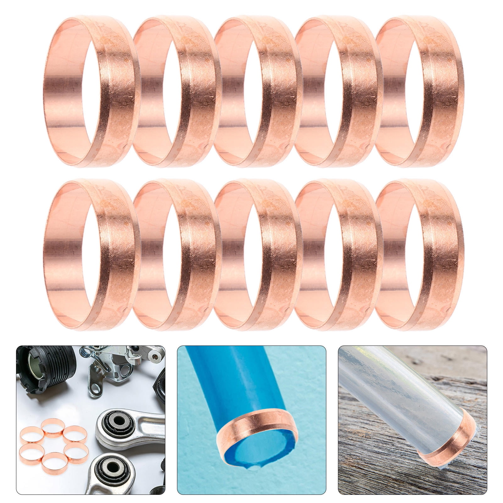 BALAHAPY 10Pcs Copper Circular Clamp for Automotive Hose and Pipe ...