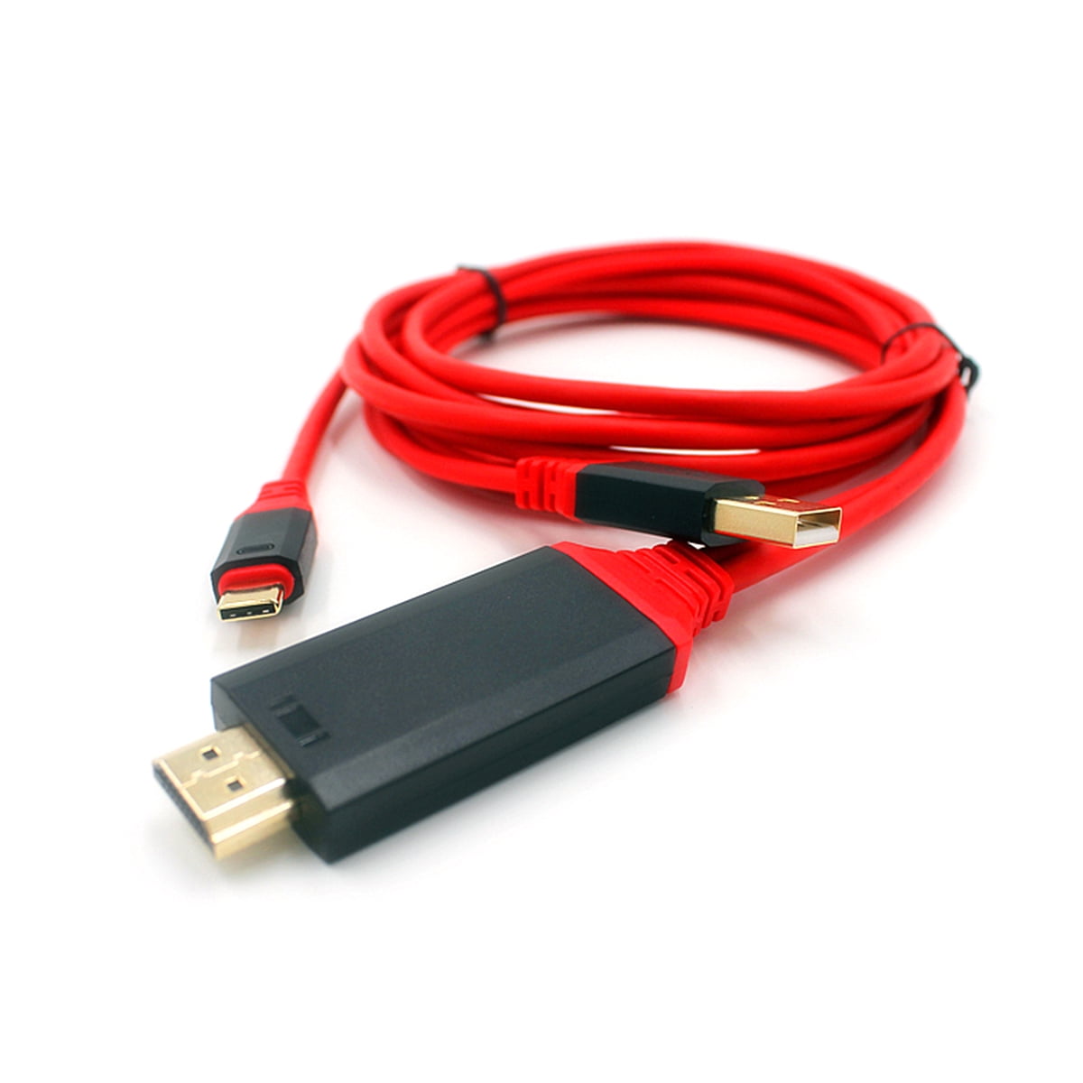 BALAHAPY 1Pack Red Plastic Metal Type-C to Adapter Charging Cable 4Kx2K ...