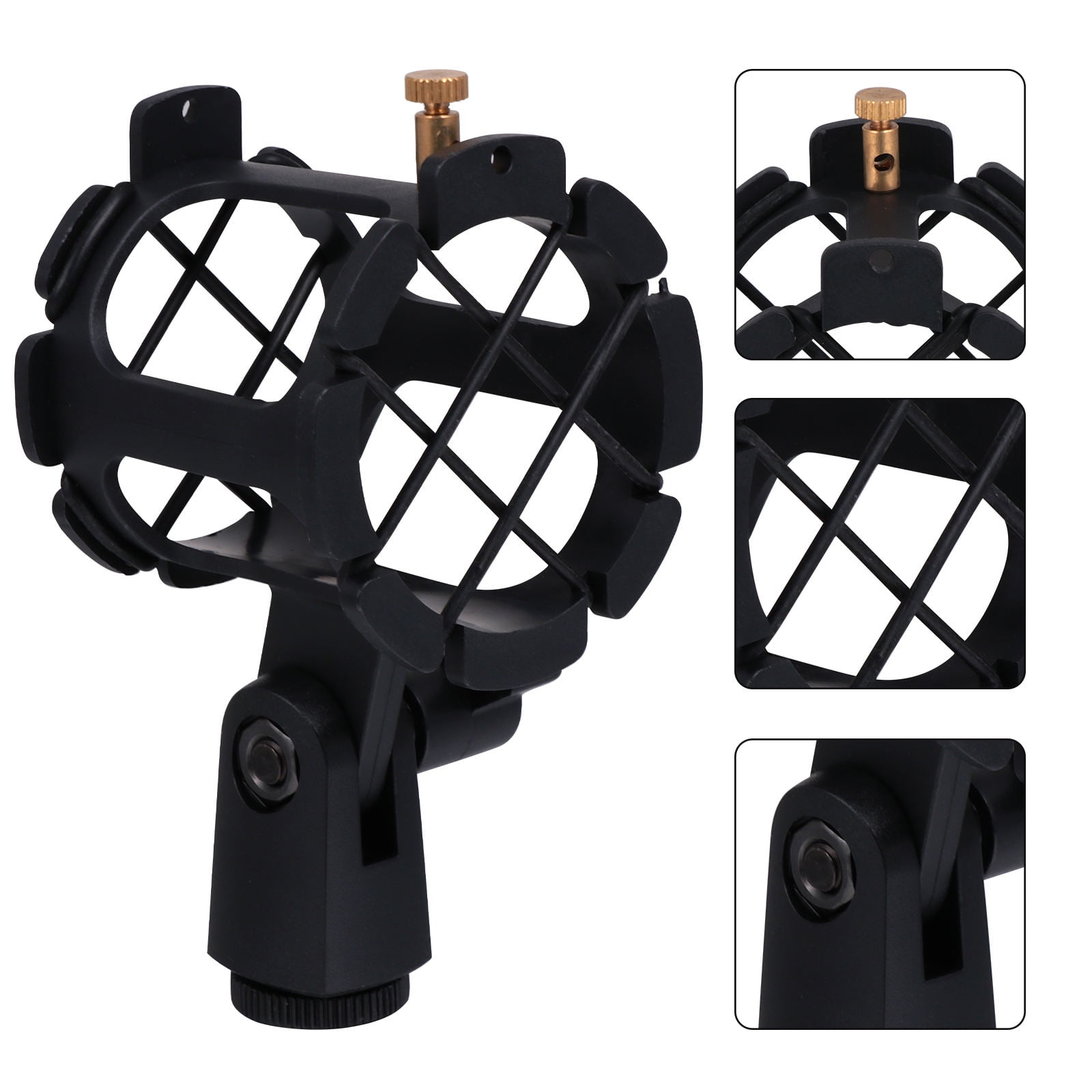 BALAHAPY 1Pcs Black Plastic Mic Mount Clip Shape for Microphone Support ...