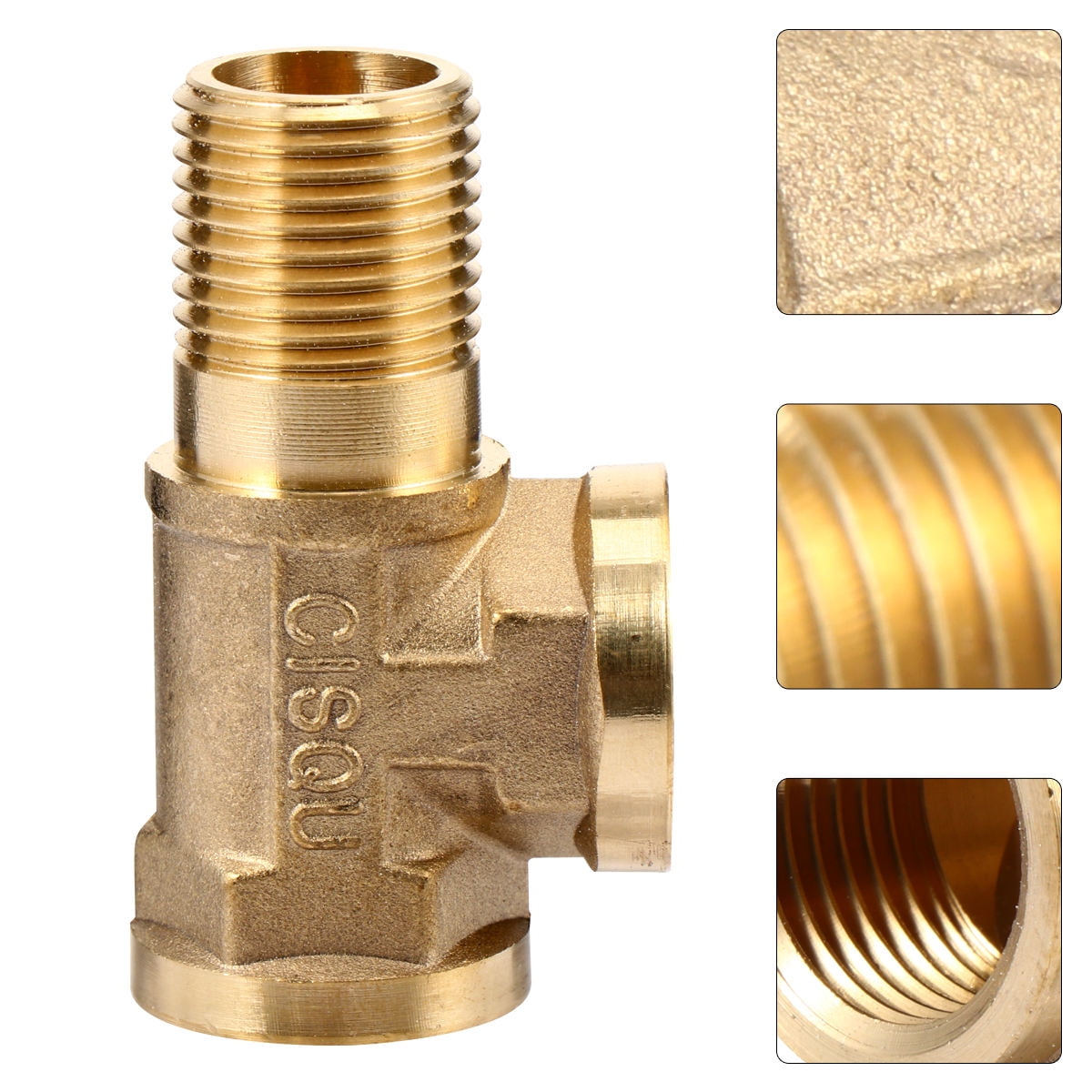 BALAHAPY 1Pcs Golden Brass T-shaped Connector For Pipe Fitting With ...