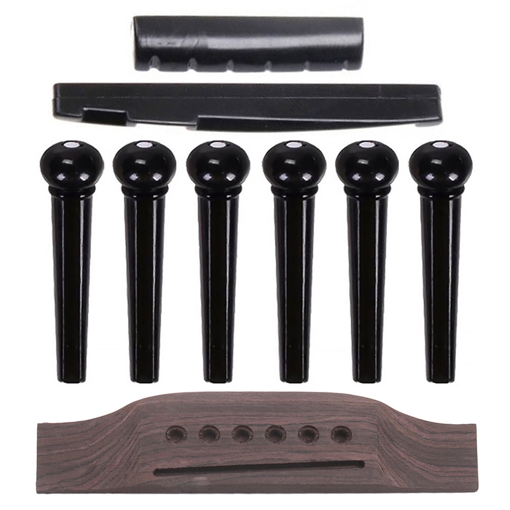 BALAHAPY 1Set Acoustic Guitar Bone Nut Bridge Saddle Pin for Guitarists ...