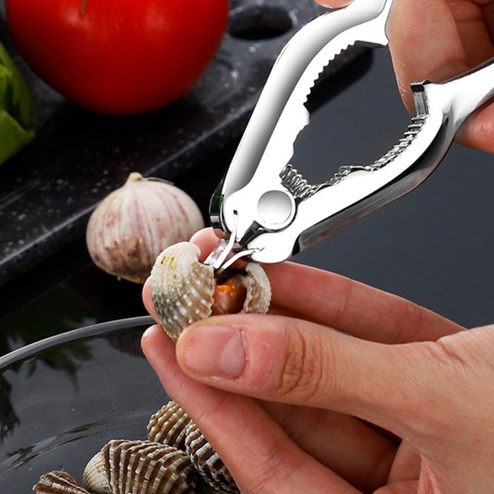 BALAHAPY 1Set Clam Clamp Silver Stainless Steel Crab Opening Gadget for ...
