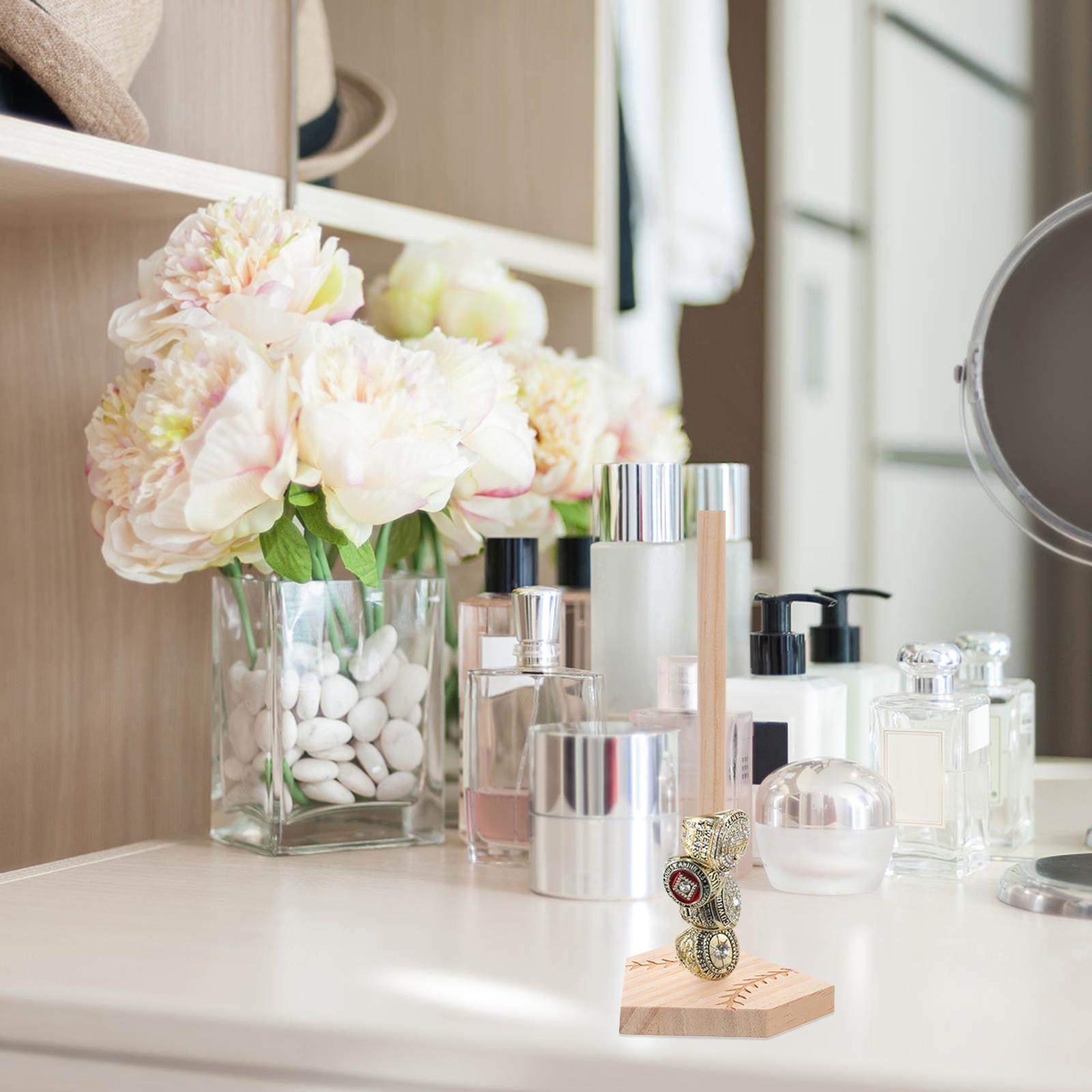 BALAHAPY 1Set Wooden Ring Storage for Championship Rings and Softball ...