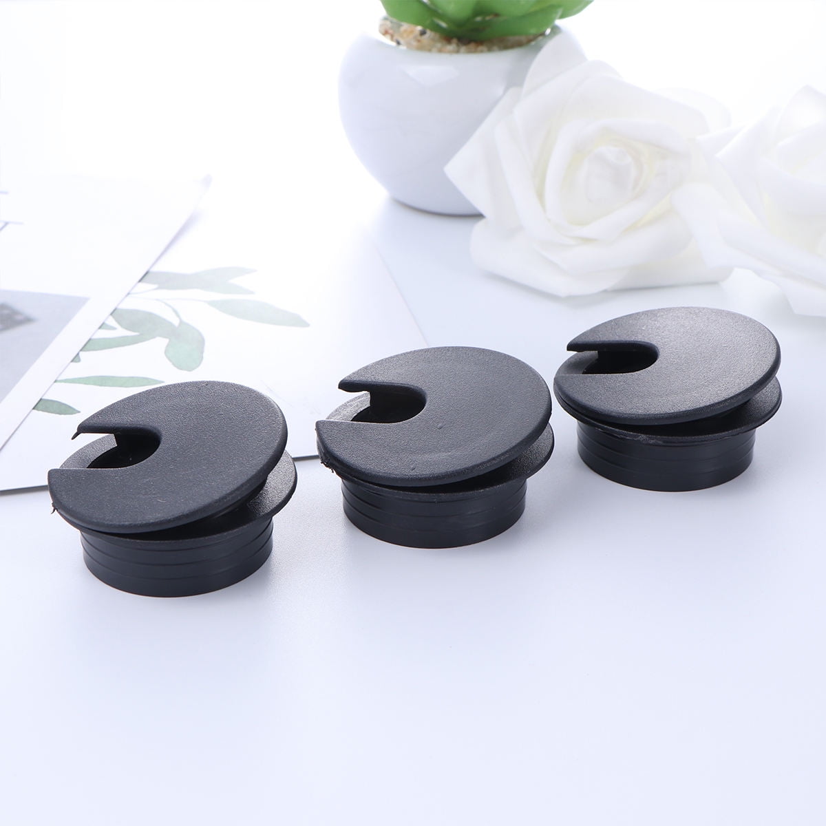 BALAHAPY 20Pcs Desk Threading Hole Cover with Swivel Flip-top for ...