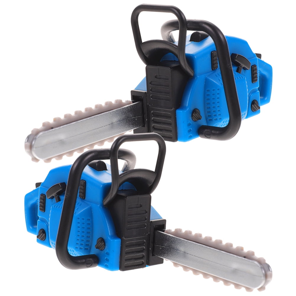 BALAHAPY 2Pcs Miniature Chainsaw Model Blue Pvc Material For Indoor And ...
