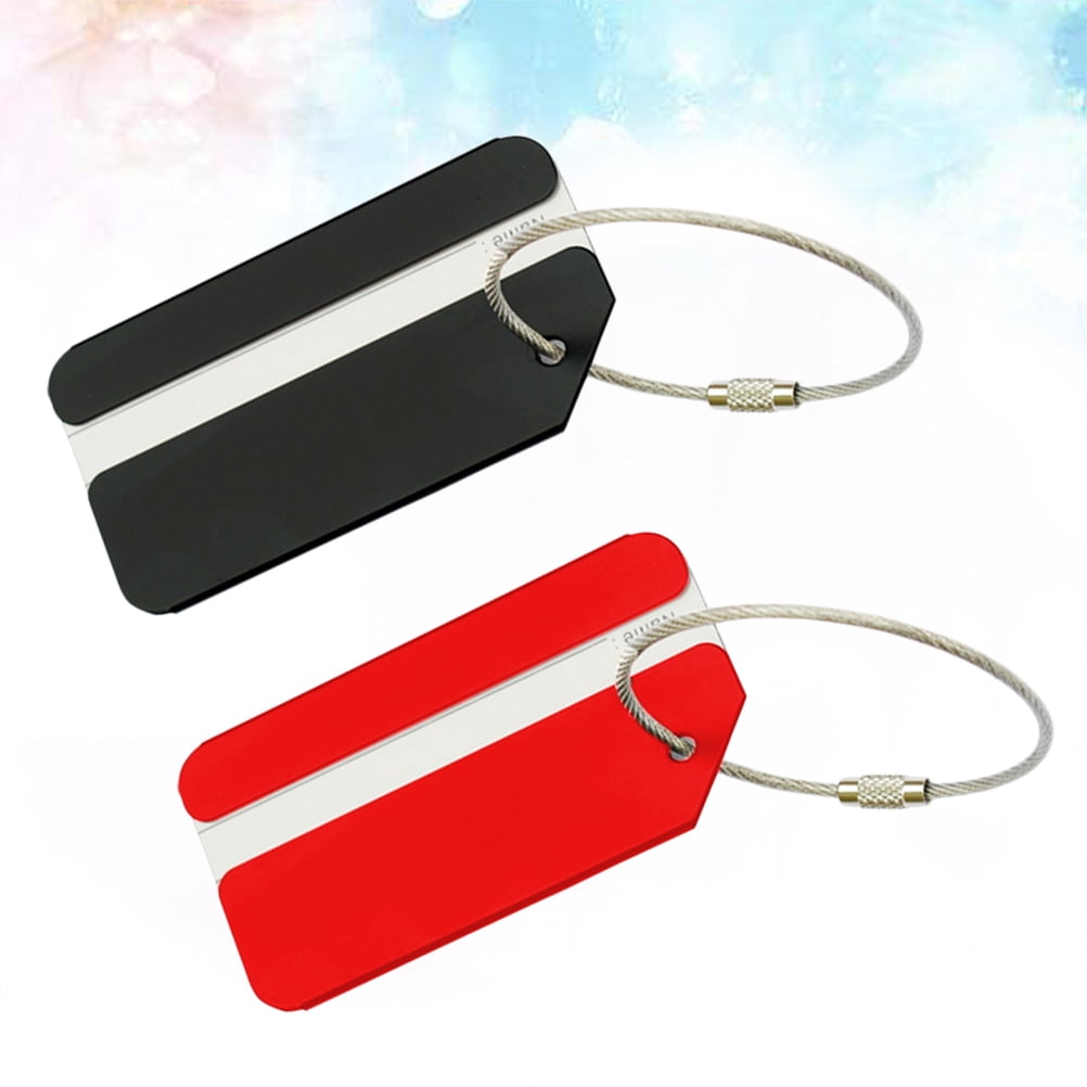 BALAHAPY 2Pcs Suitcase Bag Tag Rectangular Aluminium Alloy with String ...