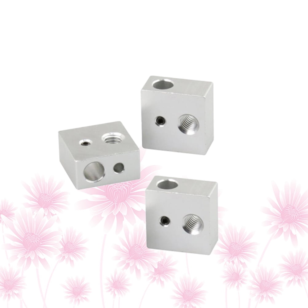BALAHAPY 3Pcs Heating Block 0.8x0.8x0.4in Silver Square Aluminum for 3D ...