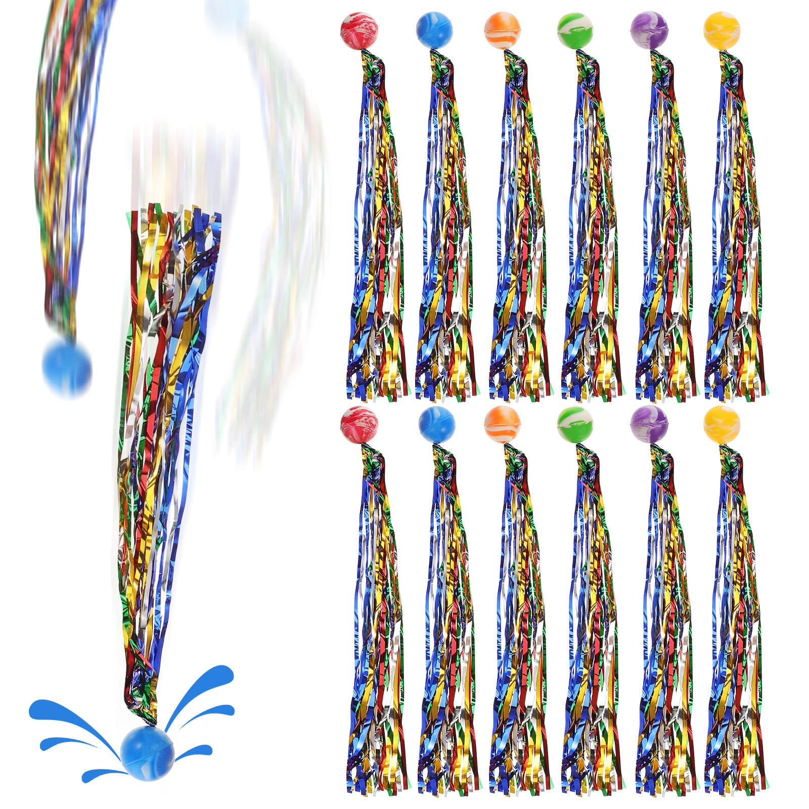 BALAHAPY 40Pcs Bouncy Balls Multi Colored Round Plastic Bulk Parade ...