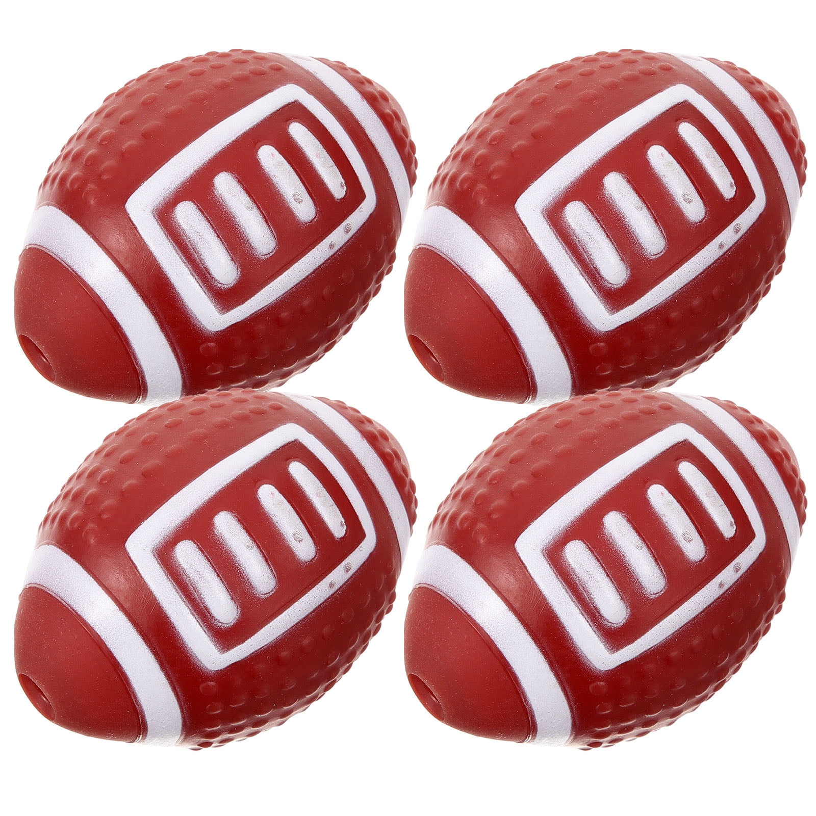 BALAHAPY 4Pcs Light Brown Rubber Rugby Dog Toy for Small Dogs Chewing ...