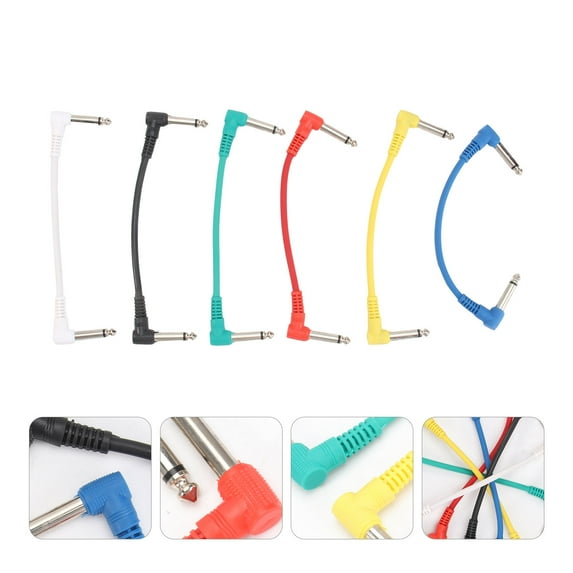 BALAHAPY 6Pcs 15cm Flat Copper PVC Guitar Patch Cable for Musical ...