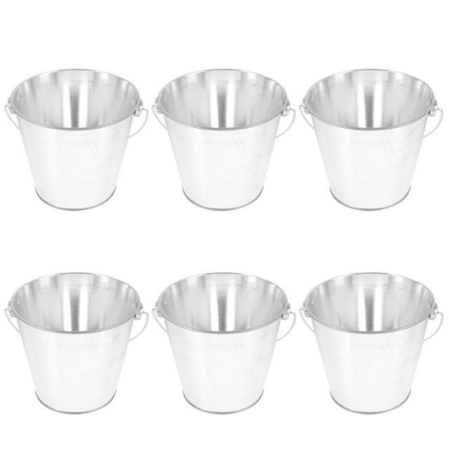 BALAHAPY 6Pcs Snack Buckets Silver Square Tinplate for Home and Bar Use ...