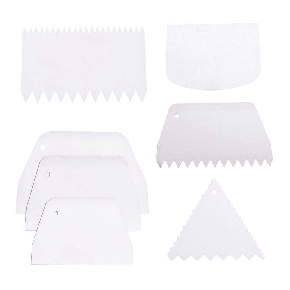 BALAHAPY 7Pcs Cake Scraping Plates Trapezoidal White Plastic Baking ...