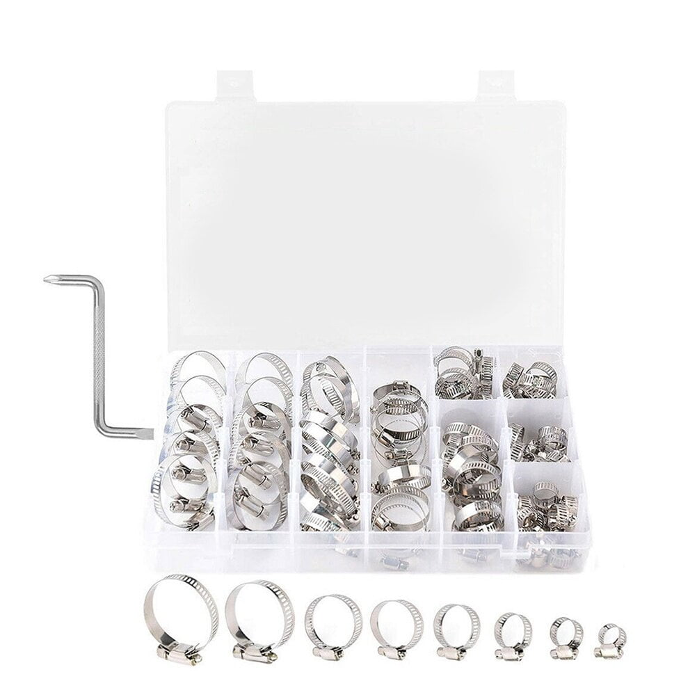 BALAHAPY 80Pcs Pipe Clamp Secure Hose Clip for Professionals 10-16mm ...