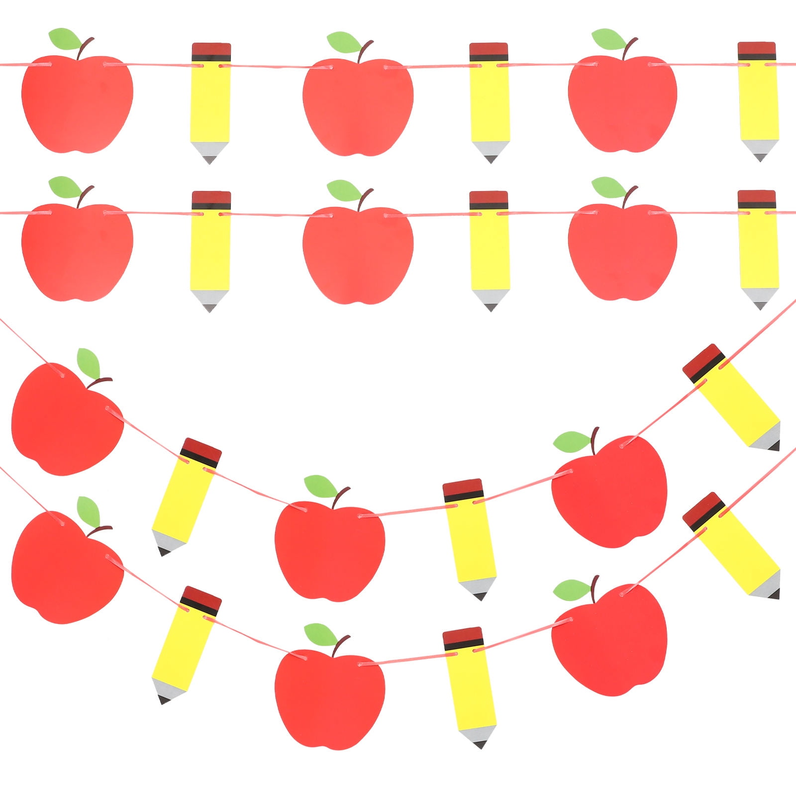 BALAHAPY Back To School Pennant Banner 4Sets Rectangle Paper Signs For ...