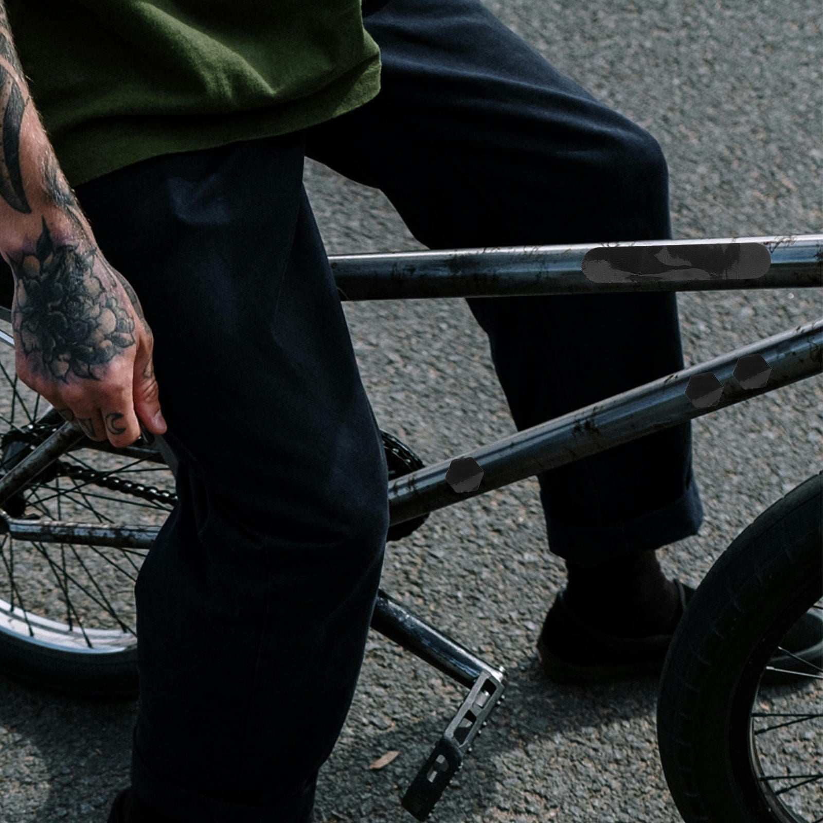 BALAHAPY Bicycle Chainstay Protector 1Set Black PVC for Mountain Bike ...