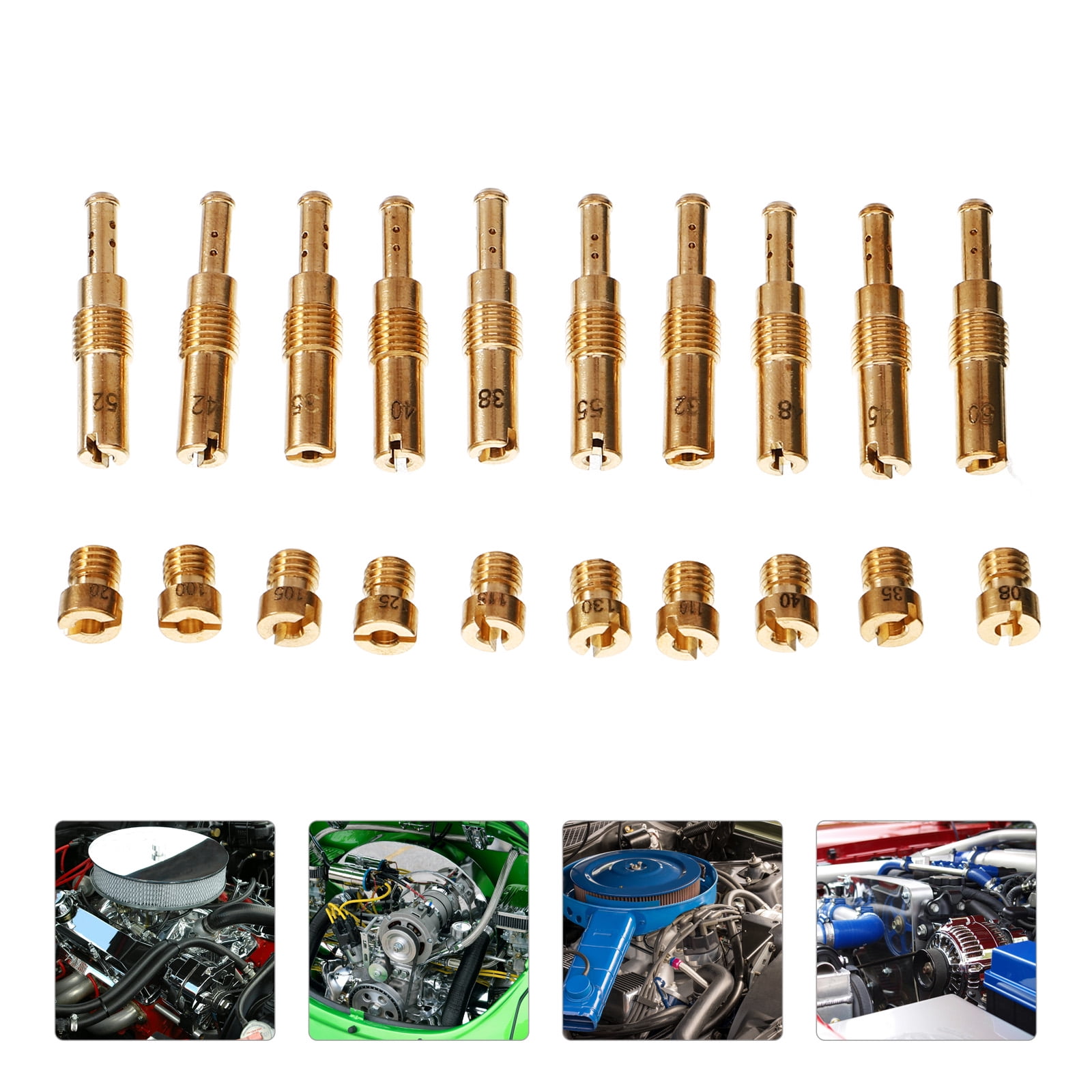 BALAHAPY Carburetor Jet Kit 1 Set Golden Copper for ATV UTV Generator ...