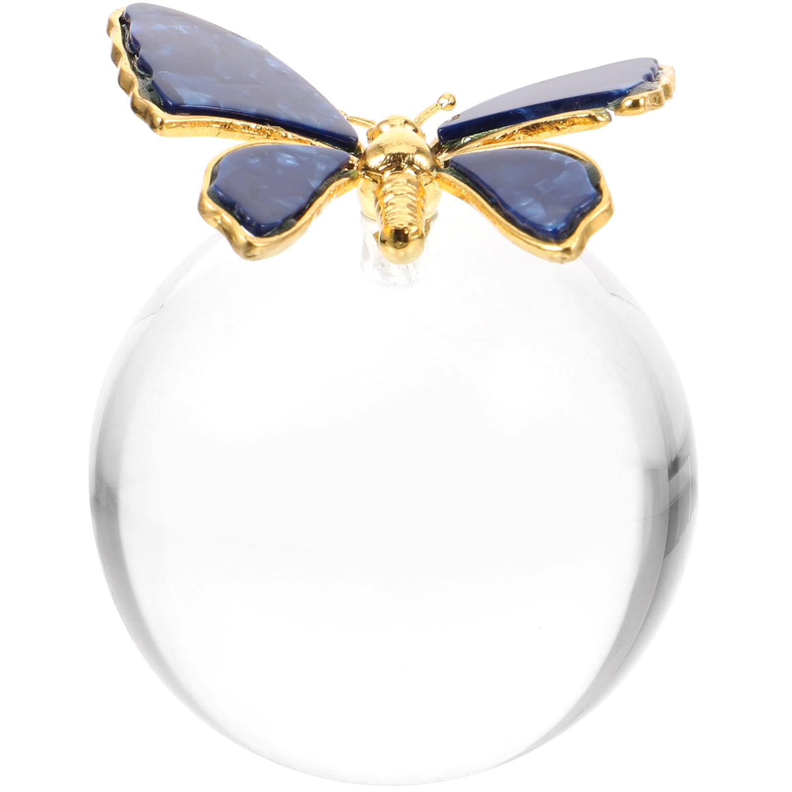 BALAHAPY Crystal Butterfly Sphere Figurine Elegant Crystal Ball Decor ...