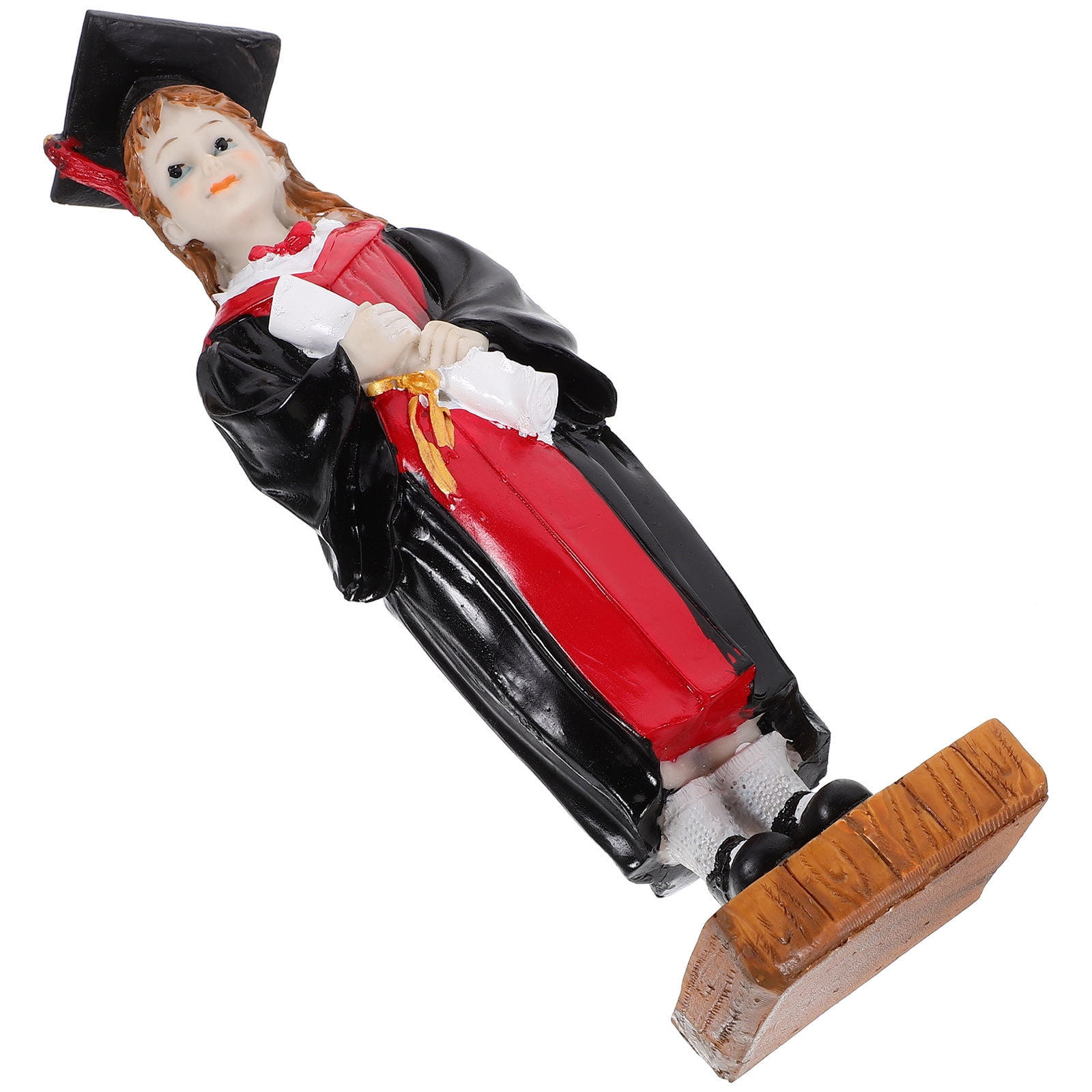BALAHAPY Graduation Figurine Red Resin for Party and Office Atmosphere ...