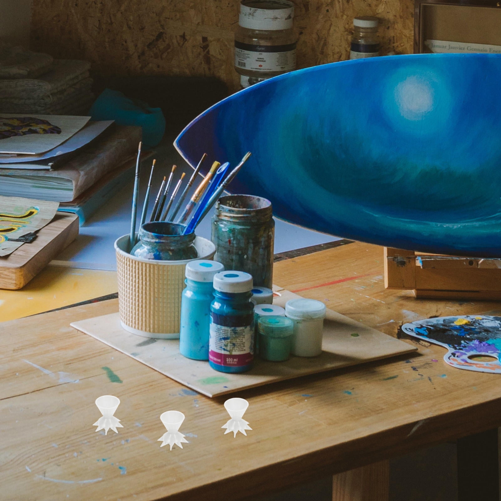 BALAHAPY Paint Pouring Split Cup 1Pack White Mini Funnel for Classroom ...