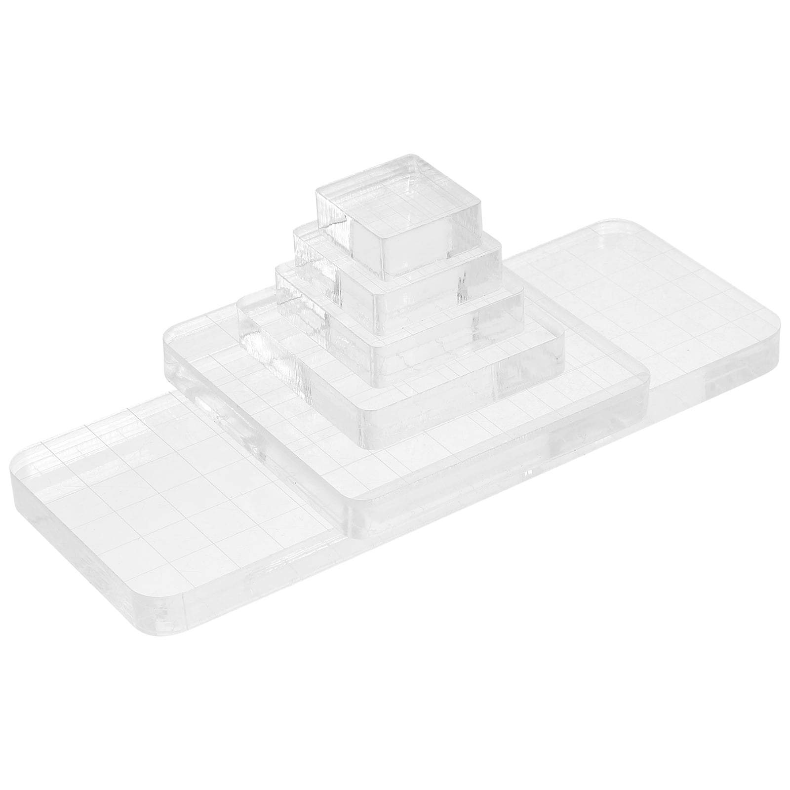 BALAHAPY Transparent Acrylic Stamp Block 6Pcs for Grid Alignment and ...