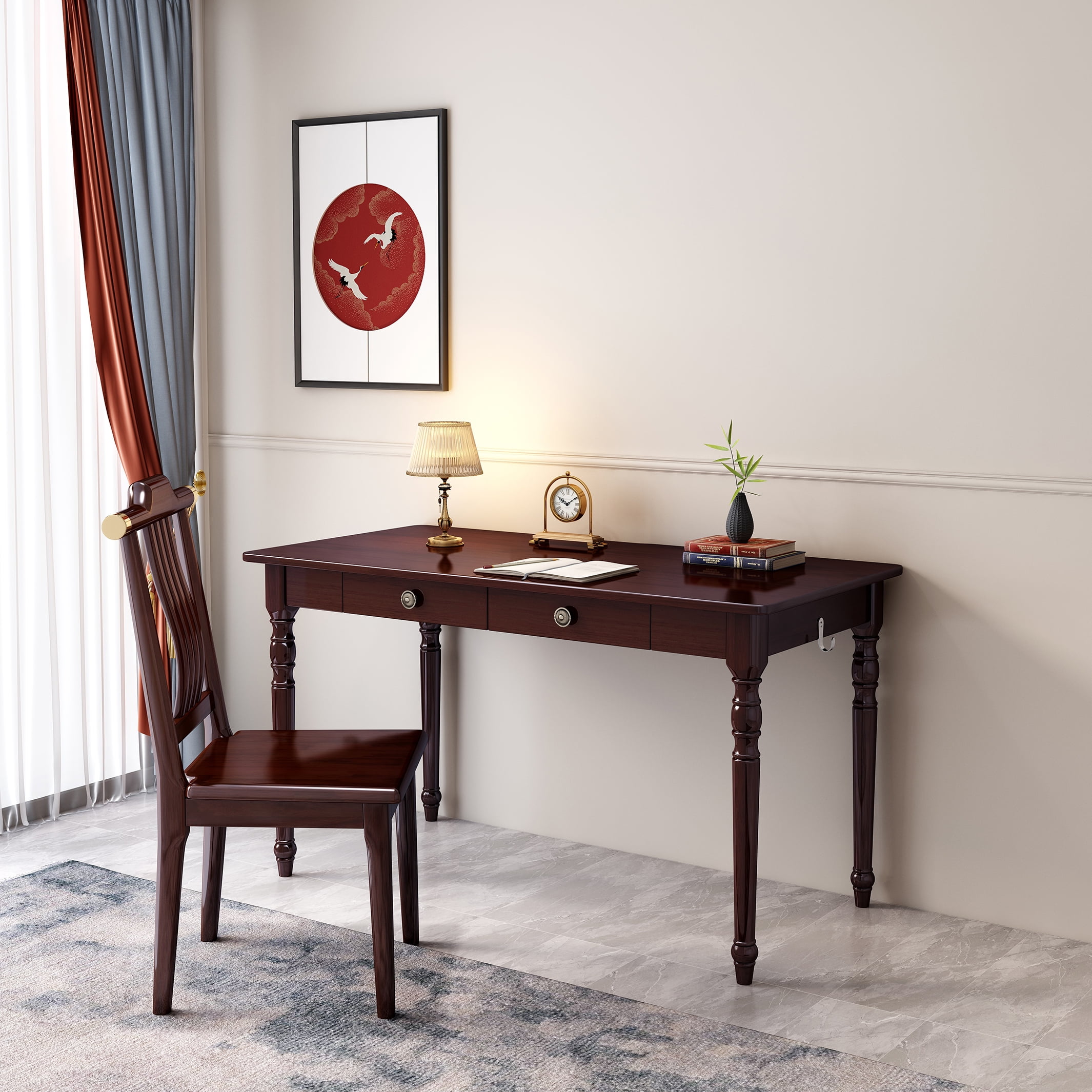 BALANBO 39.4”Executive Desk and Chair Set, Office Computer Desk with ...