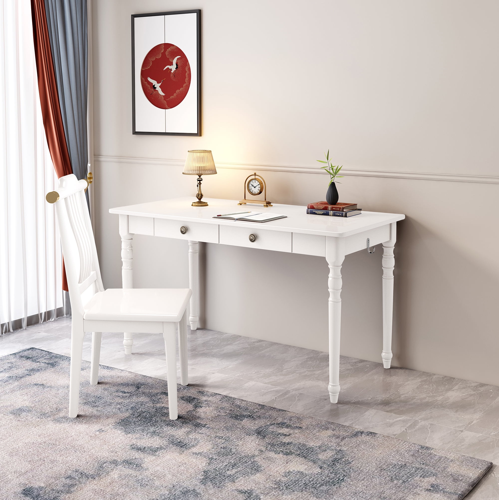 BALANBO 39.4”Executive Desk and Chair Set, Office Computer Desk with ...