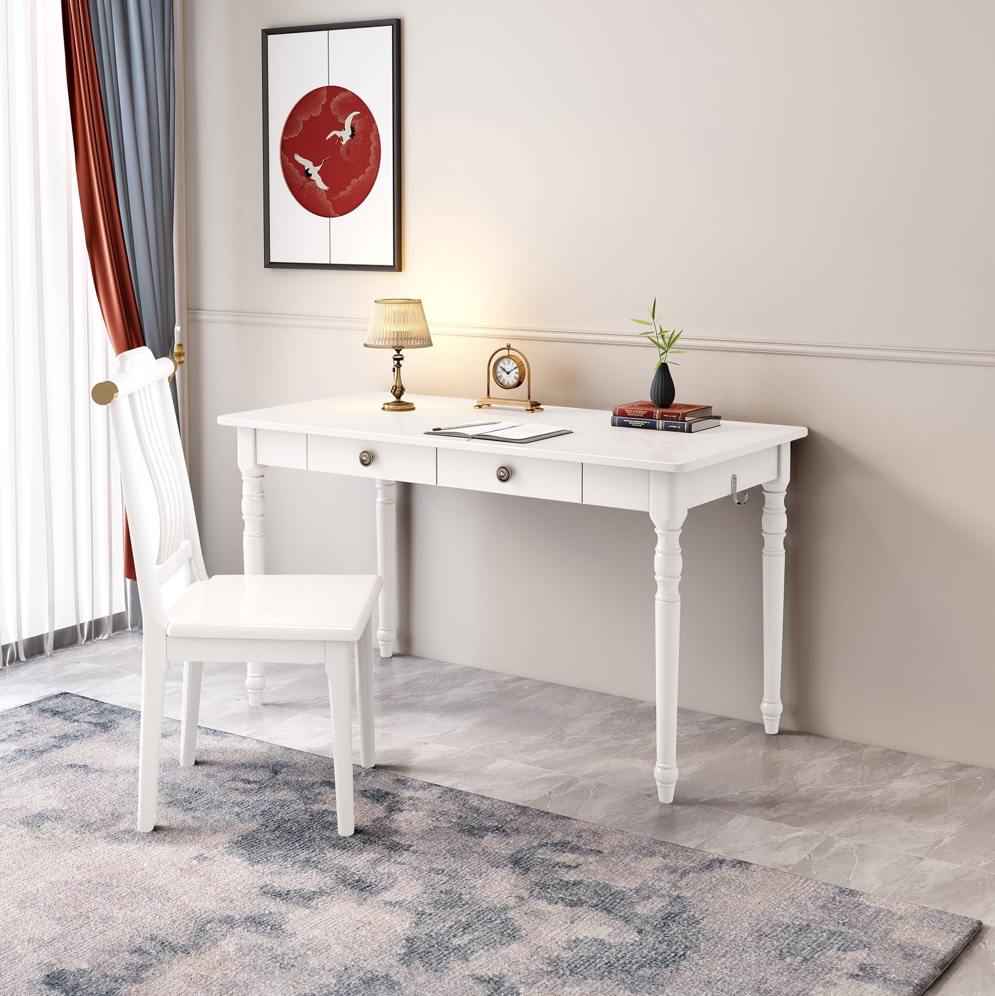 BALANBO 55.1”Executive Desk and Chair Set, Office Computer Desk with ...